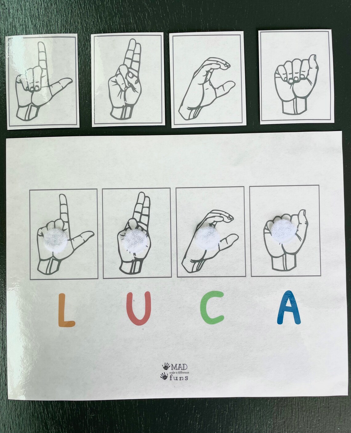 Learn Name Teach American Sign Language Letter Matching Game - Etsy