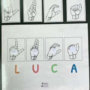 Learn Name, Teach American Sign Language Letter Matching Game| ASL ...