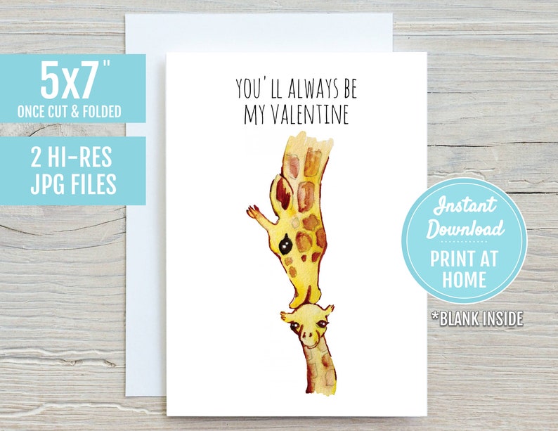 You'll Always Be My Valentine 5x7 Printable Greeting Card - Etsy