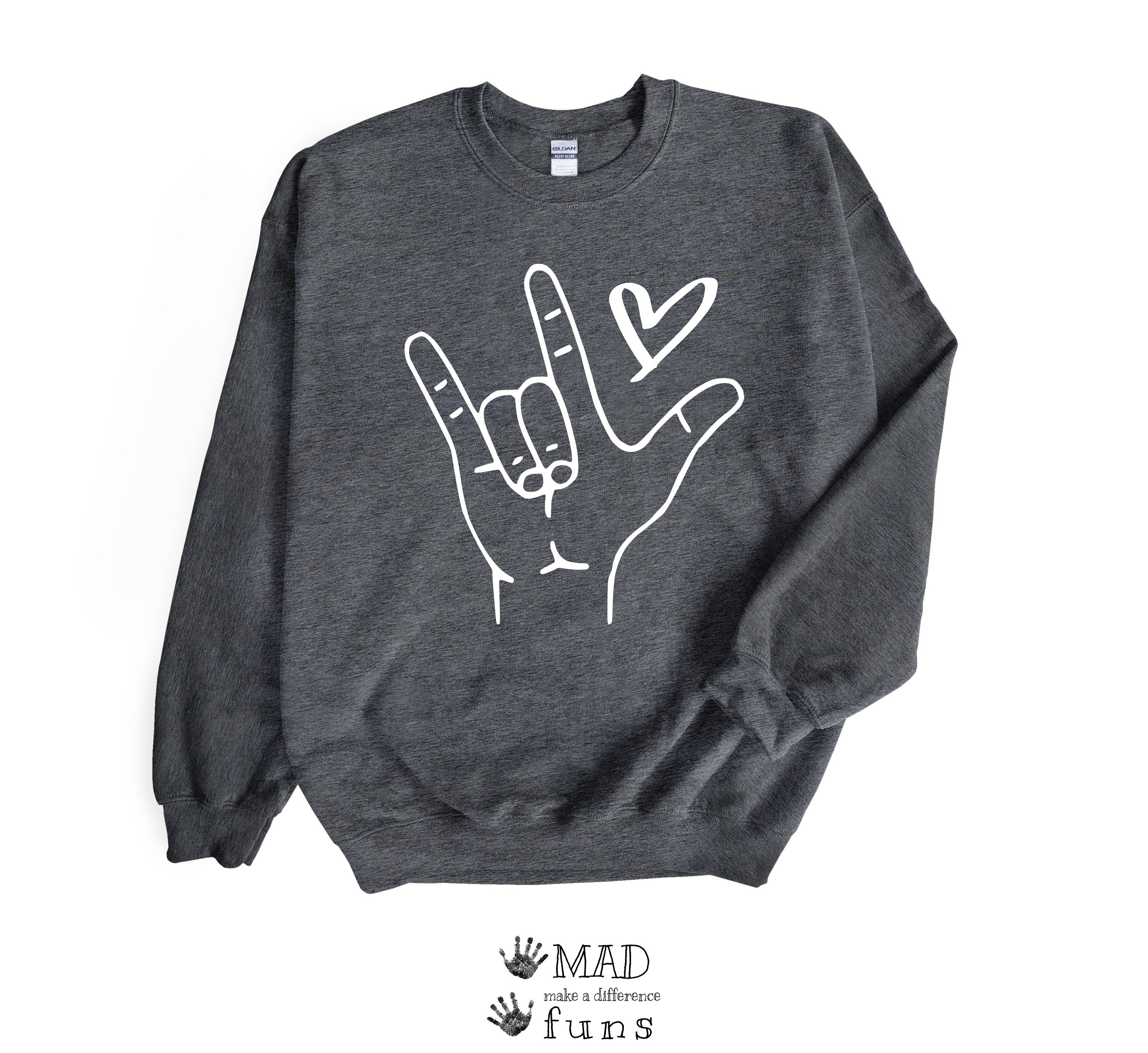 ASL American Sign Language, I Love You, Unisex Crewneck Sweatshirt ...