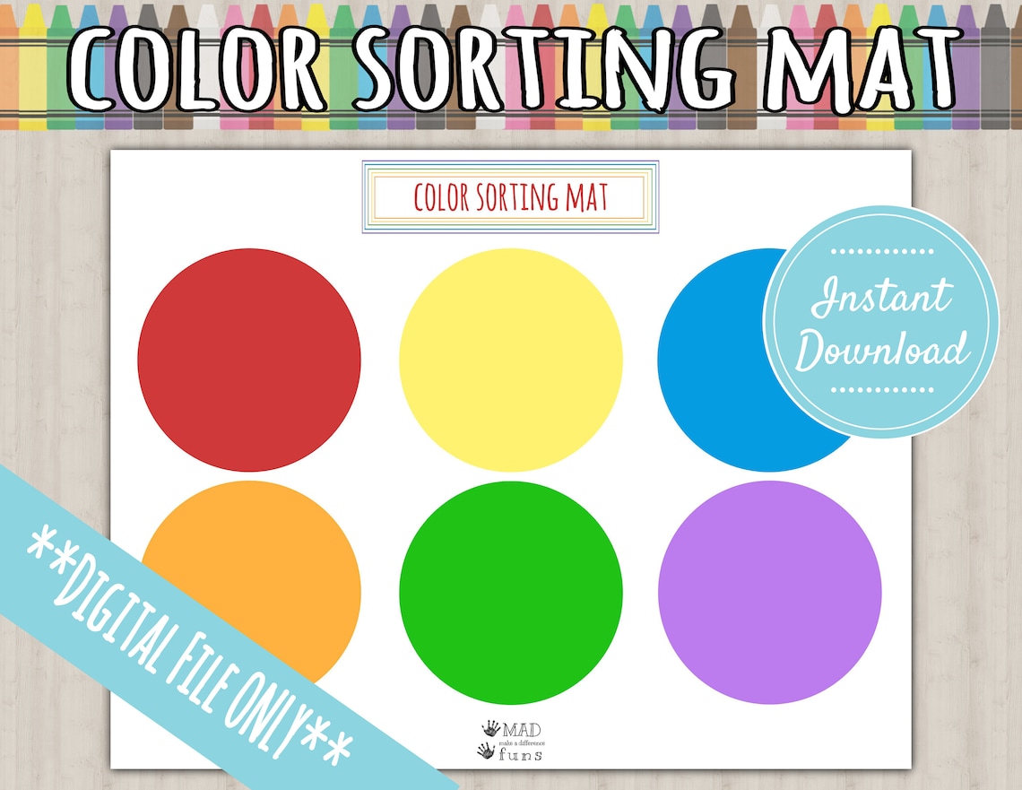 Color Sorting Activity Mat Printable | DIGITAL DOWNLOAD | St Patricks ...