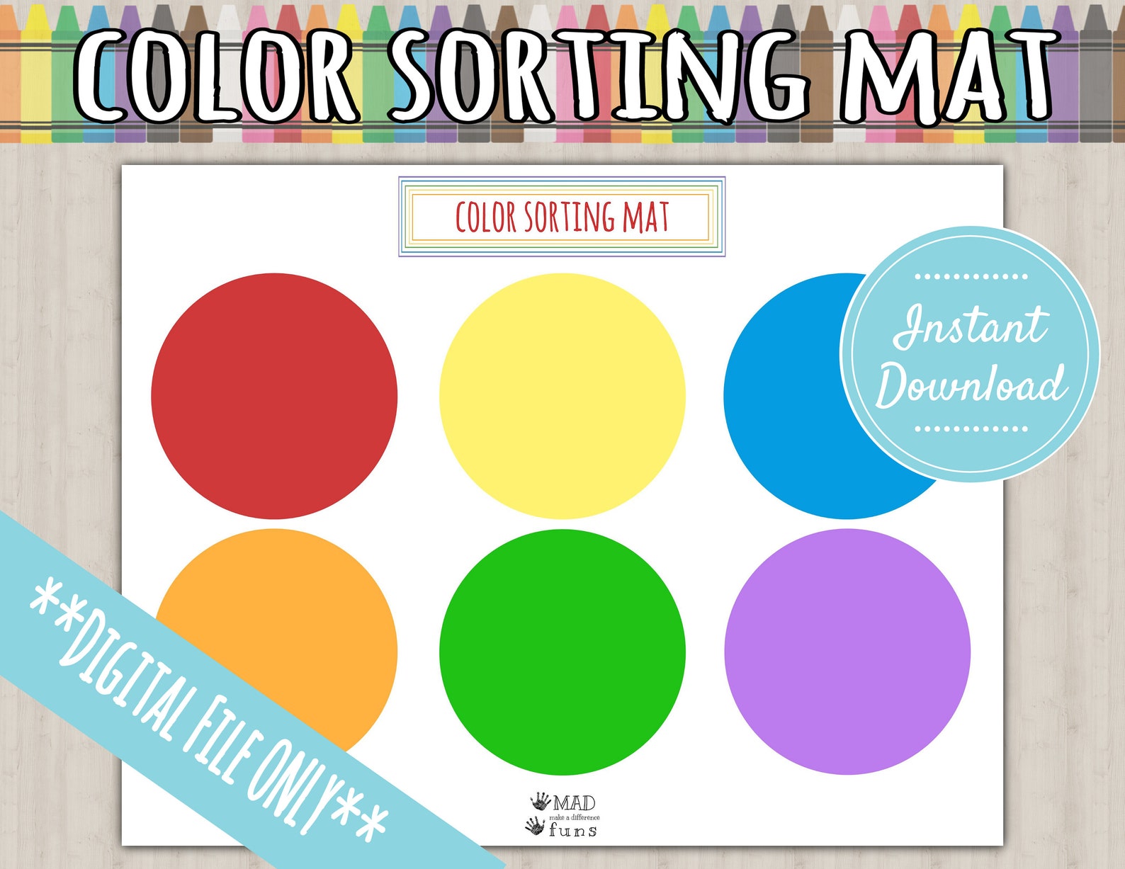 Color Sorting Activity Mat Printable | DIGITAL DOWNLOAD | St Patricks ...