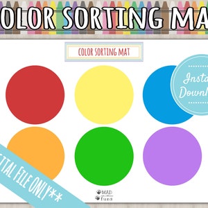 Color Sorting Activity Mat Printable | DIGITAL DOWNLOAD | St Patricks ...