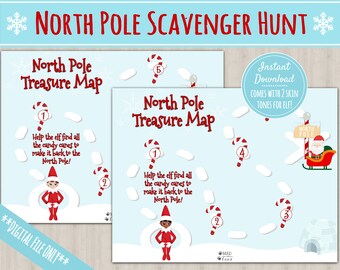 North Pole Christmas Map - Etsy