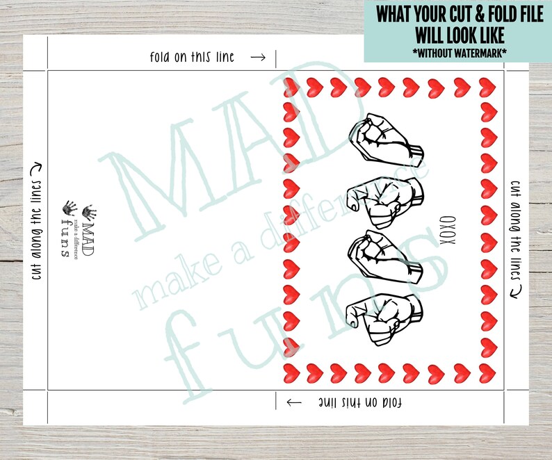 Xoxo Finger Spelling ASL Sign Language 5x7 Printable Greeting Card ...
