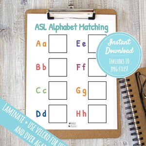 Learn, Teach American Sign Language Letter Matching Game| ASL Alphabet ...