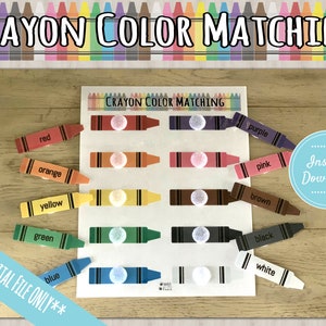 Learning Colors Crayon Printable Activity | DIGITAL DOWNLOAD| Learn ...