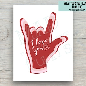 ASL SVG File | I Love You Red Pink Sign Language Hand Symbol SVG File ...