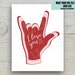 ASL SVG File | I Love You Red Pink Sign Language Hand Symbol SVG File ...