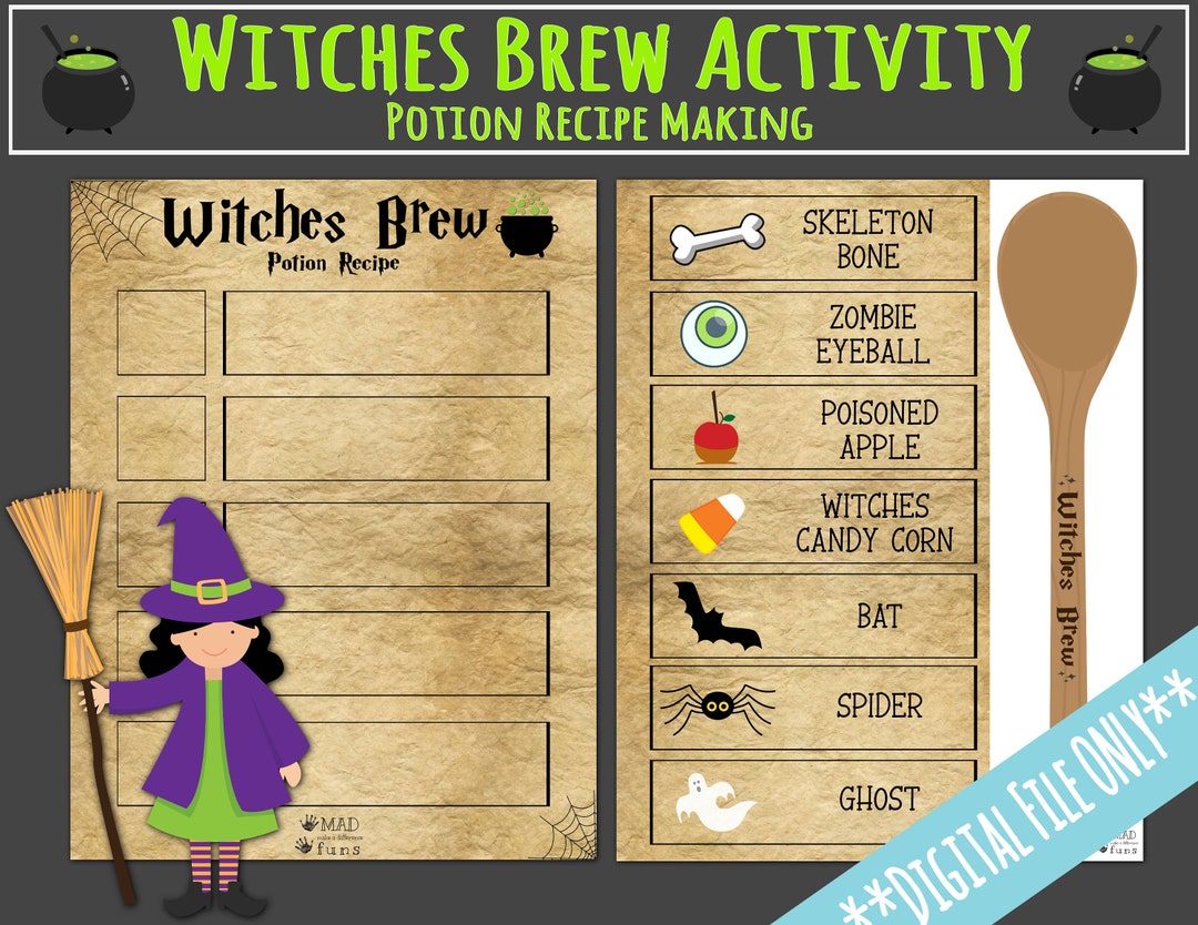 Witches Brew Potion Activity | INSTANT PRINTABLE DOWNLOAD | Halloween ...