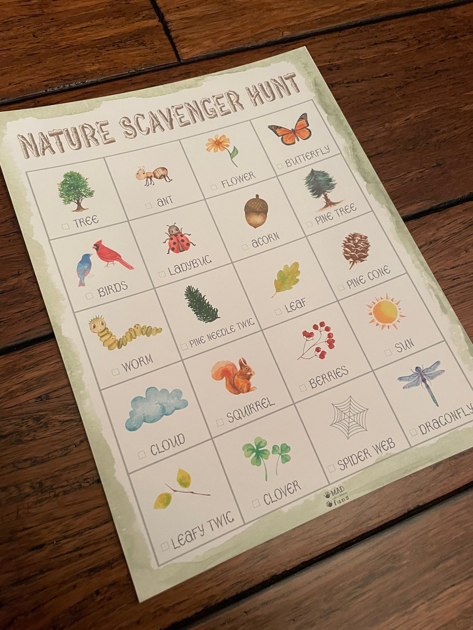 Nature Scavenger Hunt Activityinstant PRINTABLE DOWNLOAD - Etsy