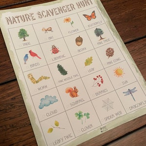 Nature Scavenger Hunt Activity|instant PRINTABLE DOWNLOAD| Treasure ...