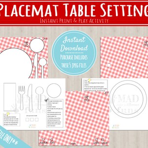 Placemat Table Setting Matching Activity |INSTANT PRINTABLE DOWNLOAD ...