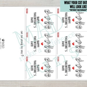 Happy Valentines Day Cards LOVE ASL Sign Language Printable Classroom ...