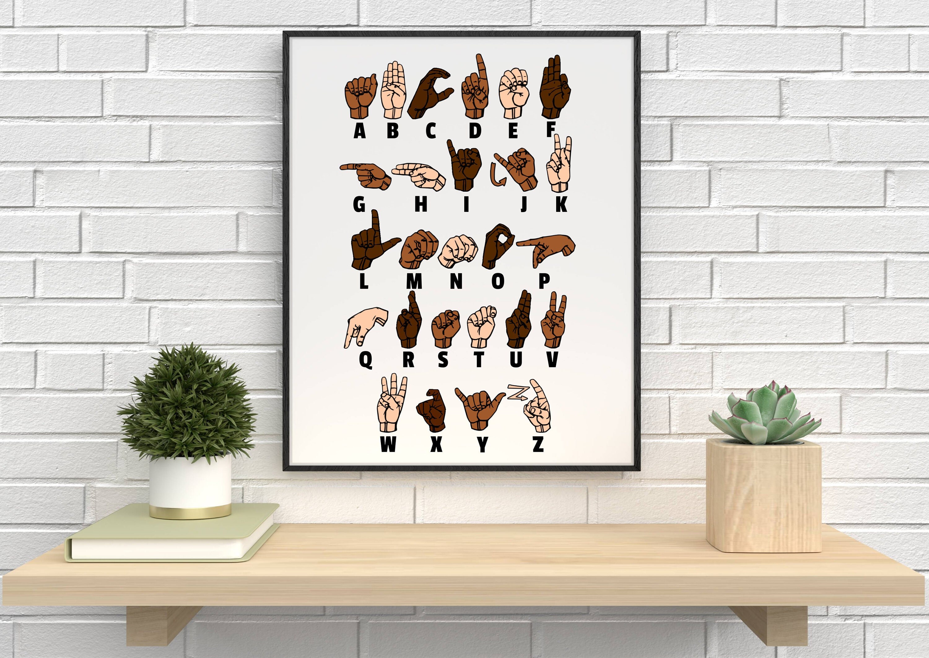 American Sign Language Poster ASL Alphabet Instant DIGITAL | Etsy