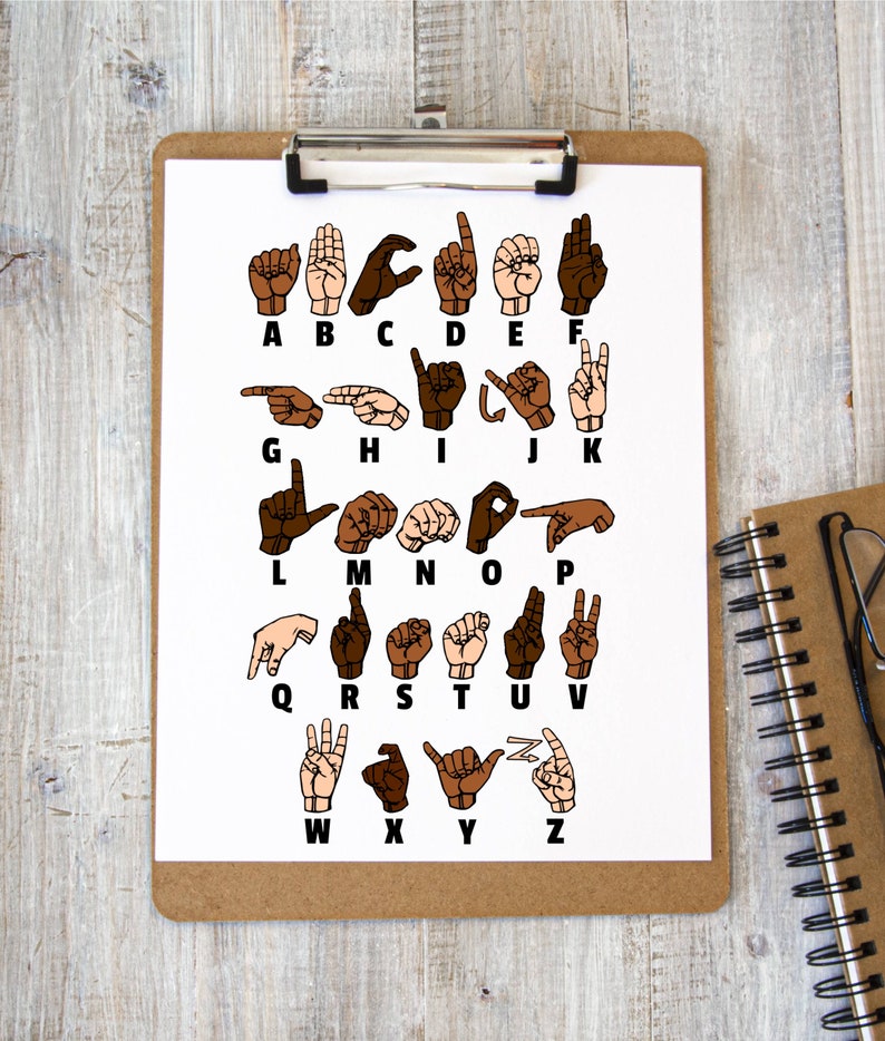 American Sign Language Poster | ASL Alphabet | Instant DIGITAL DOWNLOAD ...