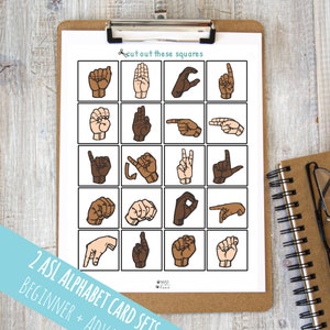 Learn, Teach American Sign Language Letter Matching Game| ASL Alphabet ...