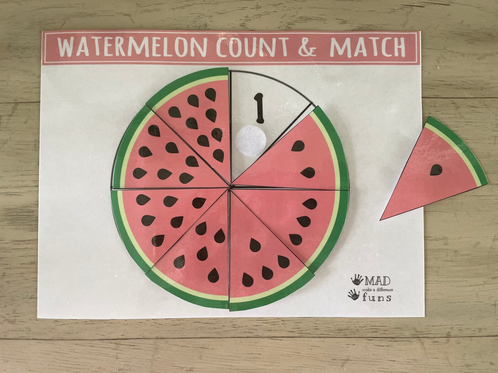 Watermelon Count and Match Activity printable INSTANT - Etsy