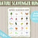Nature Scavenger Hunt Activityinstant PRINTABLE DOWNLOAD Treasure Hunt ...