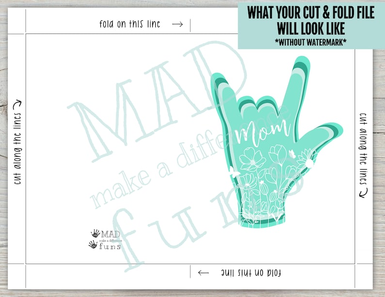 I Love You Mom ASL Sign Language 5x7 Printable Greeting Card | DIGITAL ...
