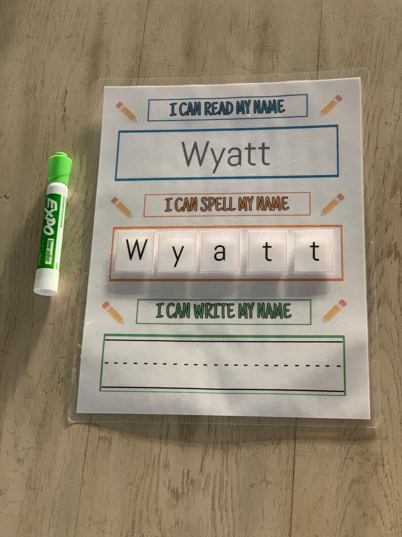 Learn to Read Spell and Write Name Printable Activity | Etsy