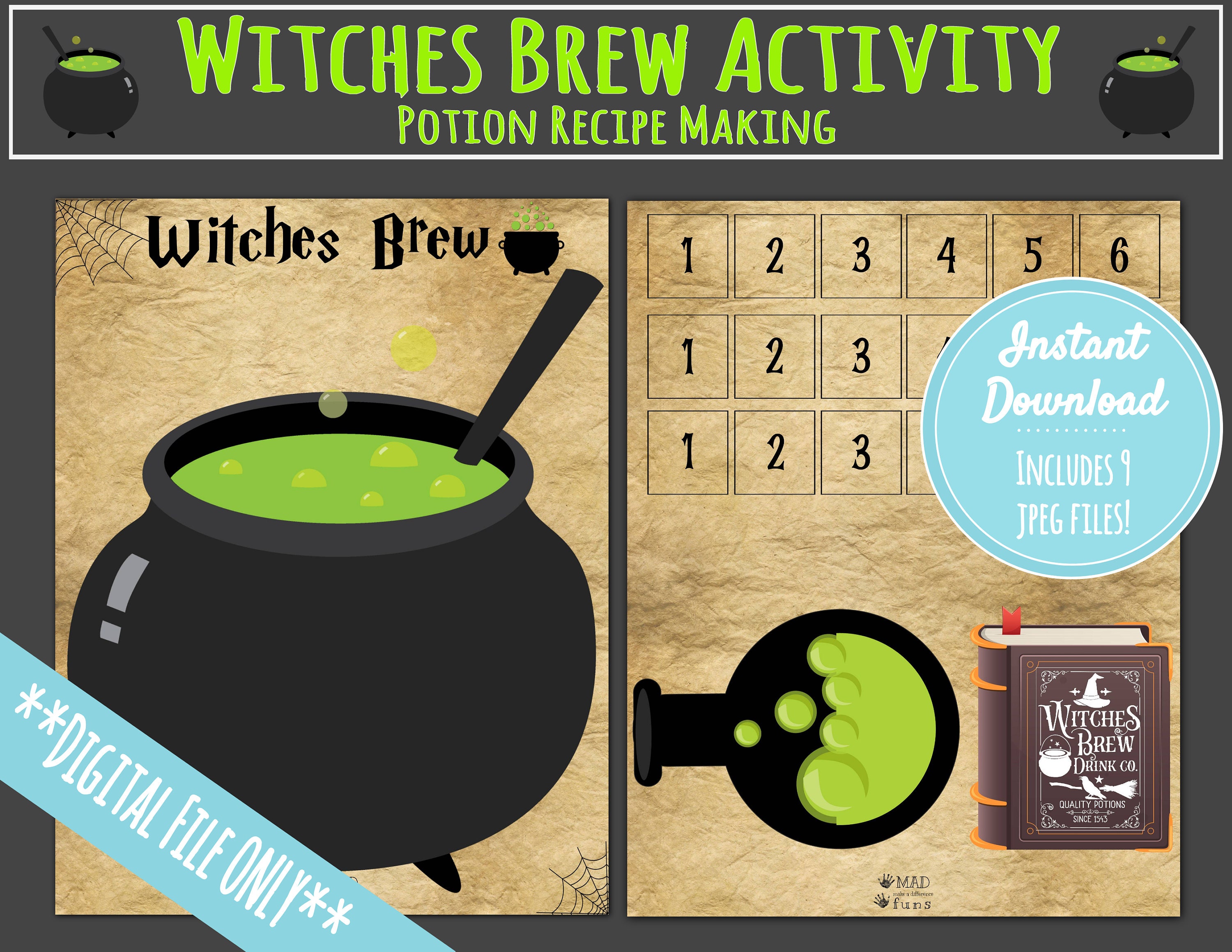 Witches Brew Potion Activity INSTANT PRINTABLE DOWNLOAD | Etsy