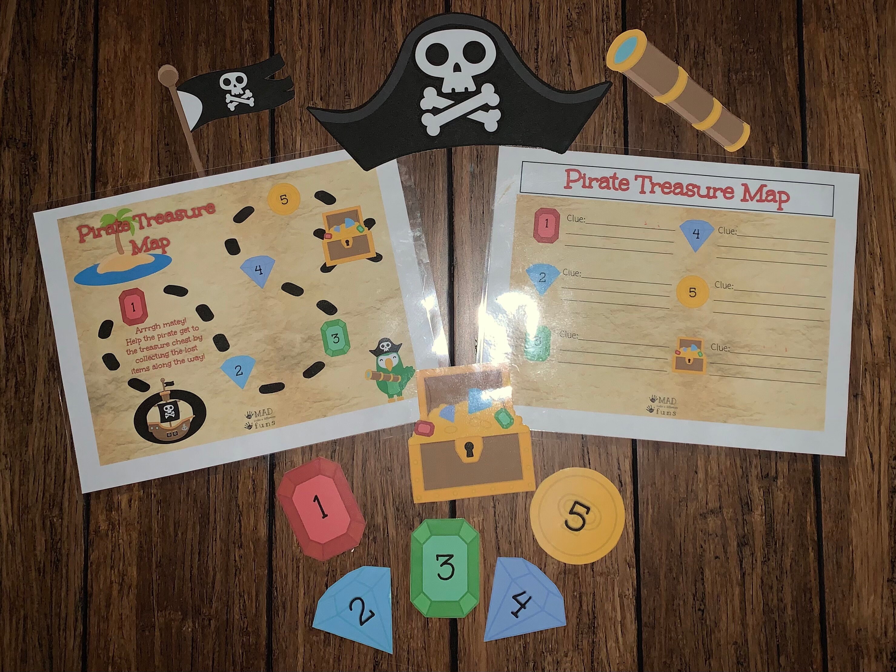 Pirate Treasure Map Activity |INSTANT PRINTABLE DOWNLOAD| Scavenger ...