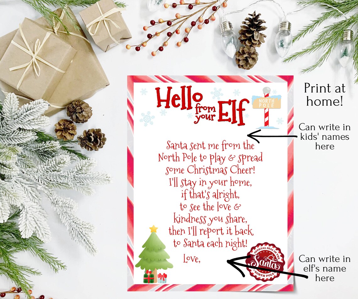 Elf Shelf Hello Letter New Elf Gift Christmas Arrival - Etsy