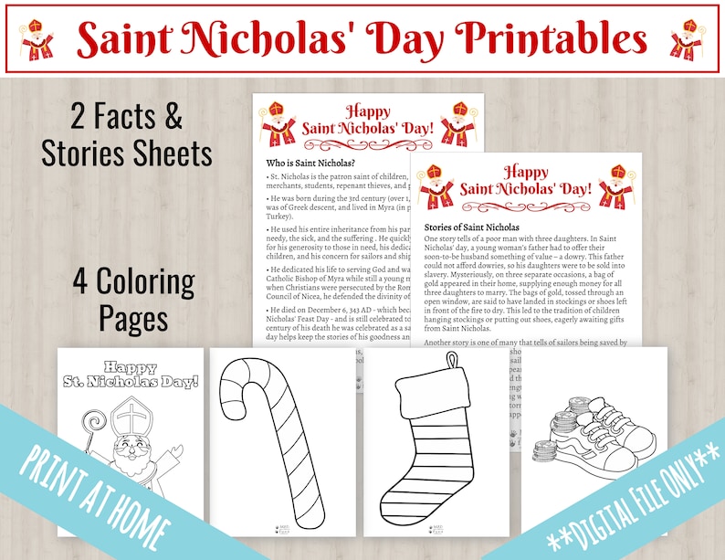Saint Nicholas Day Printables St. Nicholas Day Activity St - Etsy