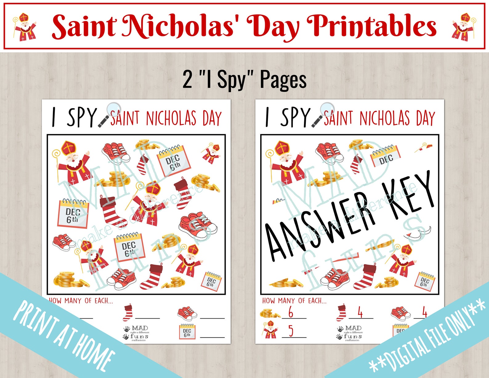 Saint Nicholas Day Printables St. Nicholas Day Activity St - Etsy