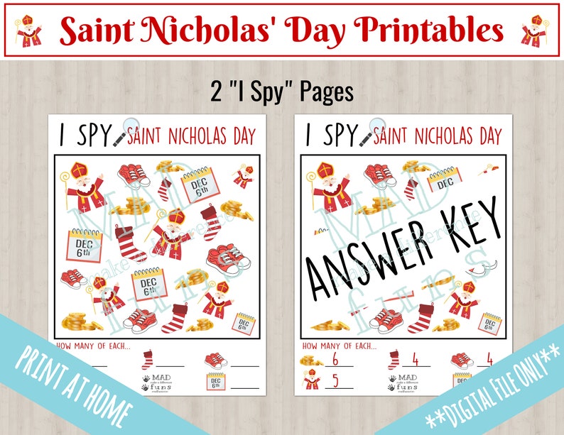 Saint Nicholas Day Printables St. Nicholas Day Activity St - Etsy