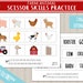 Farm Animal Scissor Skills Printable Activity Busy Binder Worksheet ...