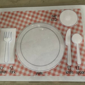 Placemat Table Setting Matching Activity |INSTANT PRINTABLE DOWNLOAD ...
