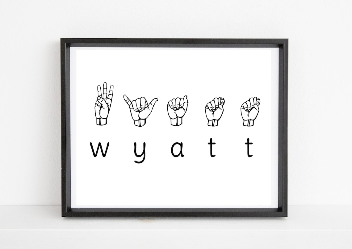 American Sign Language Custom Name Print ASL 8x10 Instant - Etsy
