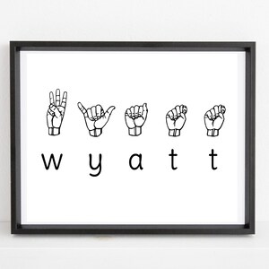 American Sign Language Custom Name Print | ASL 8x10 | Instant DIGITAL ...