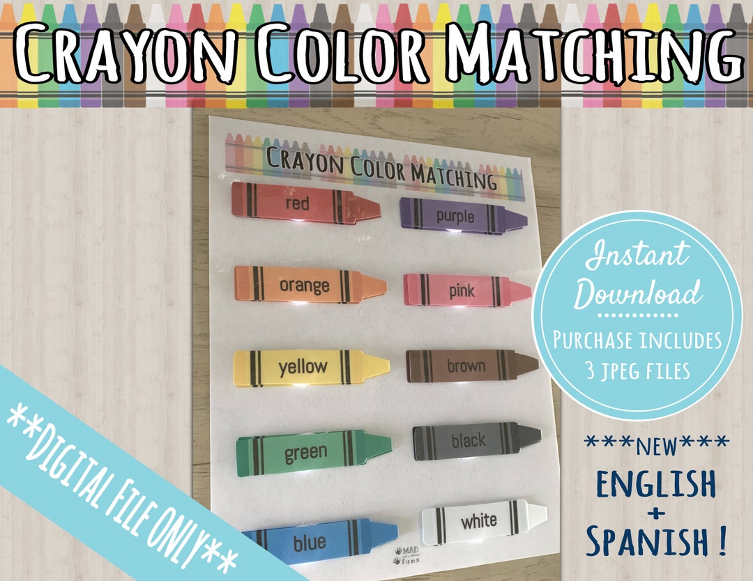 Learning Colors Crayon Printable Activity | DIGITAL DOWNLOAD| Learn ...