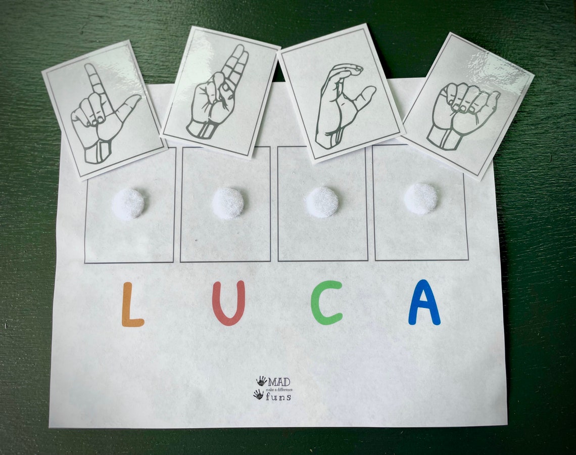 Learn Name Teach American Sign Language Letter Matching Game - Etsy