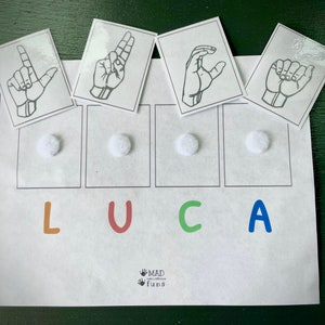 Learn Name, Teach American Sign Language Letter Matching Game| ASL ...