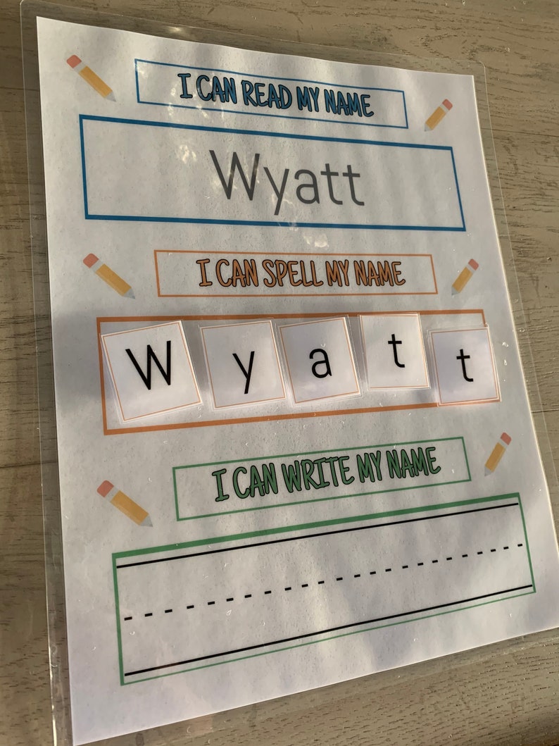 Learn to Read Spell and Write Name Printable Activity | Etsy