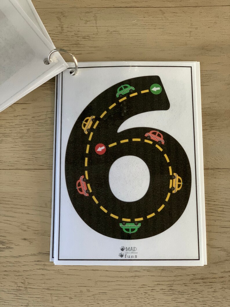 Number Tracing Flashcards Learn Numbers With Cars and Roads - Etsy Canada