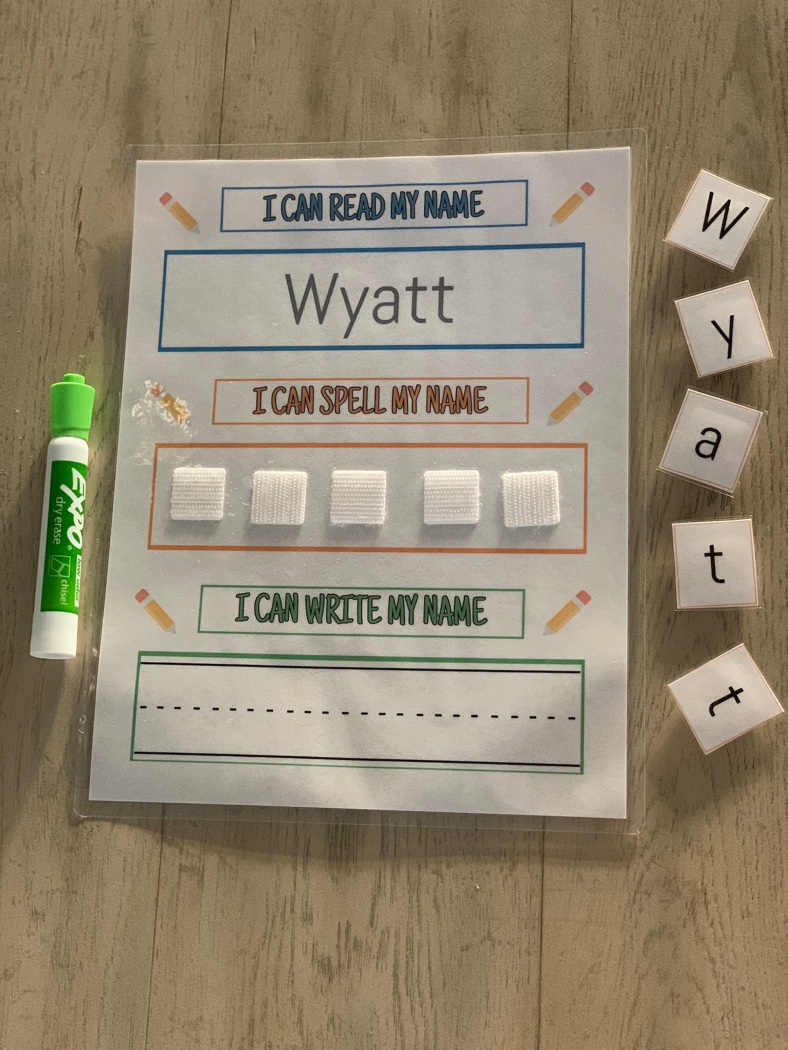 Learn to Read, Spell and Write Name Printable Activity, PERSONALIZED ...