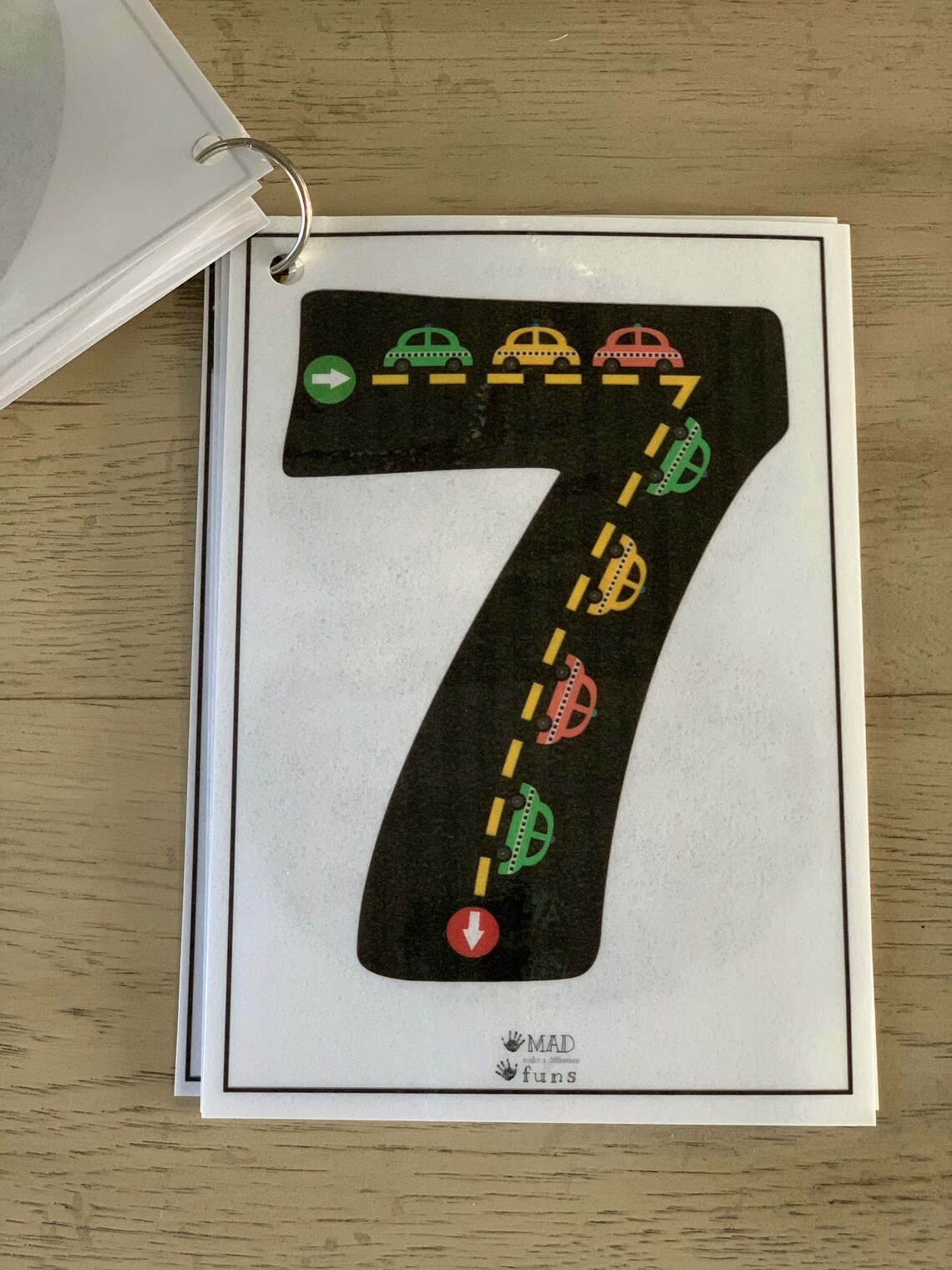 Number Tracing Flashcards Learn Numbers With Cars and Roads | Etsy