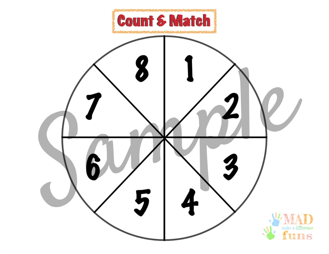 Pizza Count and Match Activity Printable INSTANT DOWNLOAD - Etsy