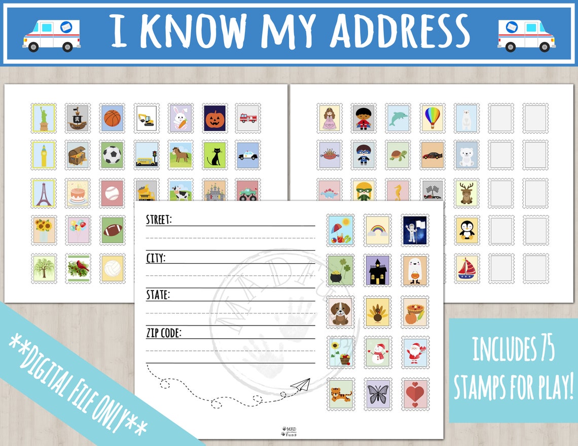 I Know My Address Printable Activity Post Office Play Busy - Etsy