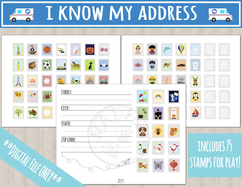 I Know My Address Printable Activity Post Office Play Busy - Etsy