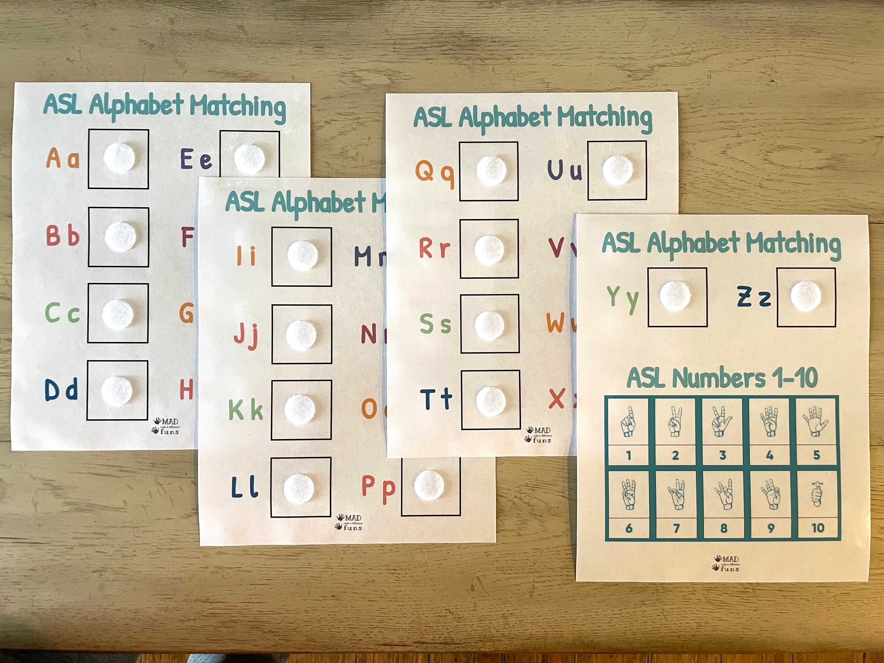 Learn Teach American Sign Language Letter Matching Game ASL | Etsy