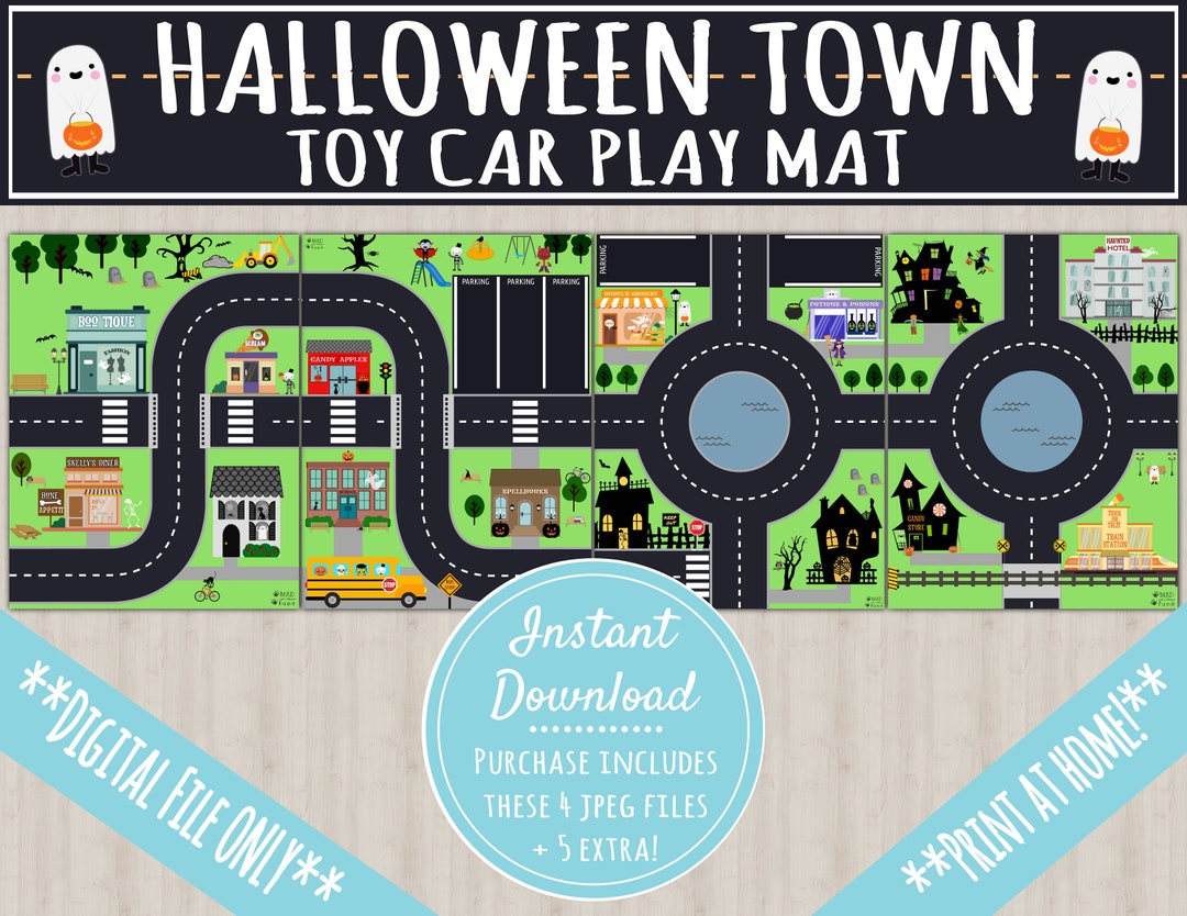 Halloween Town Toy Car Play Mat | INSTANT PRINTABLE DOWNLOAD | Kids ...