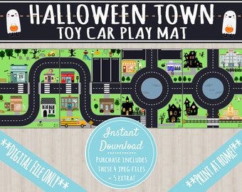 Toy Car Play Mat INSTANT PRINTABLE DOWNLOAD Kids Road Map | Etsy