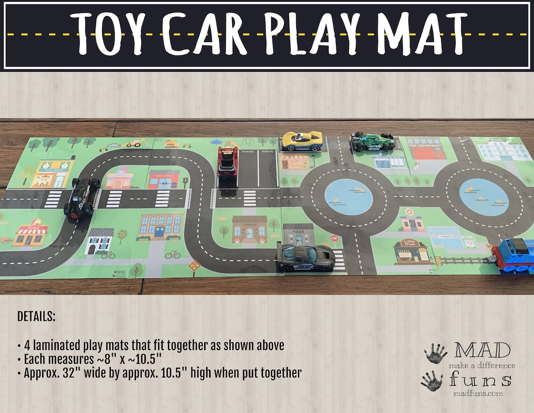 Hot Wheels Toy Car Play Mat, Printed and Laminated | Toy Car Track ...