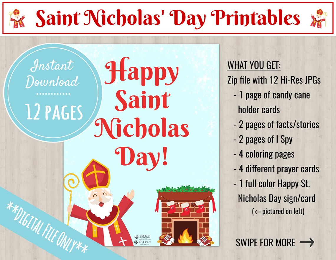 Saint Nicholas Day Printables St. Nicholas Day Activity St - Etsy